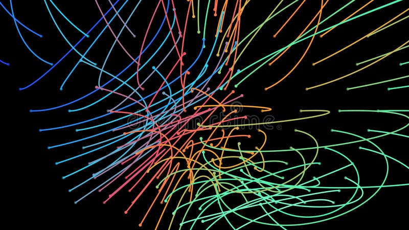 Crossing Light Beams. Energy Flow Laser Lines. Neon Plexus Knots ...