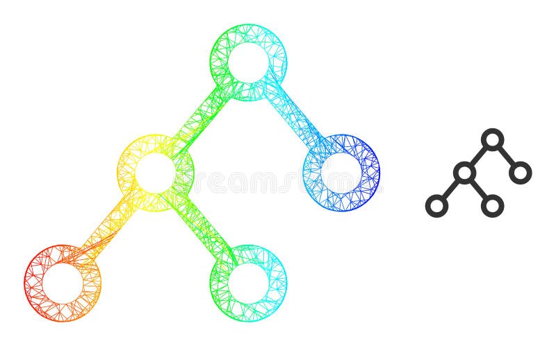 Network Binary Connections Web Mesh Icon with Rainbow Gradient Stock Vector - Illustration of ...