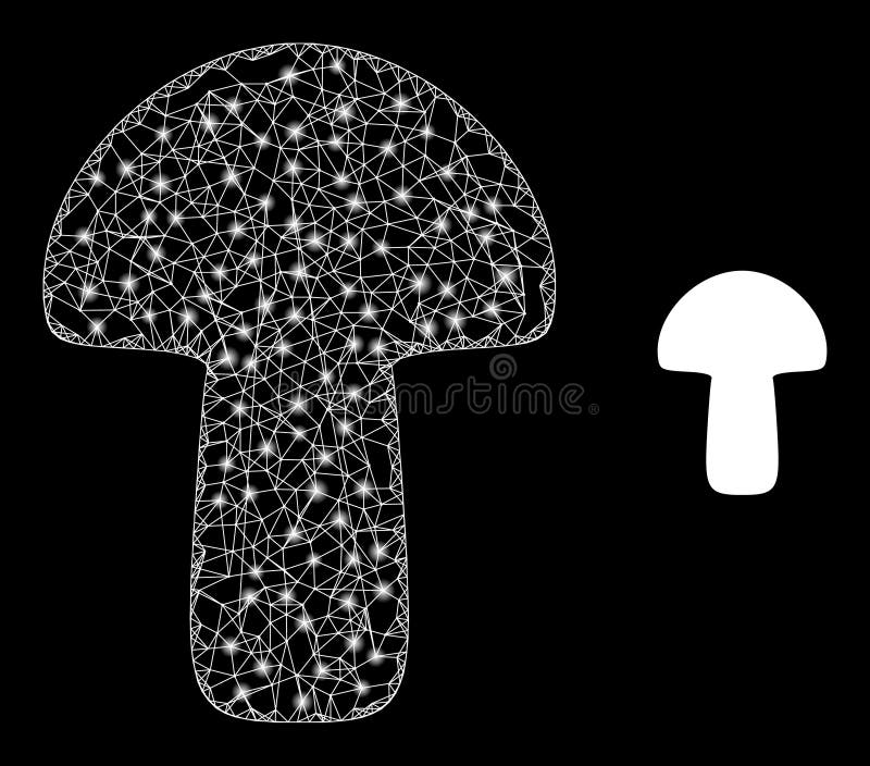 Net Mushroom Mesh Icon with Glare Lightspots Stock Vector ...
