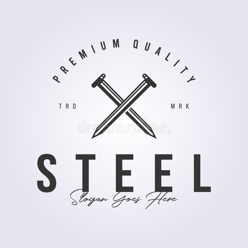 Crossing Nails Steel Logo Icon Symbol Vector Illustration Design Stock ...