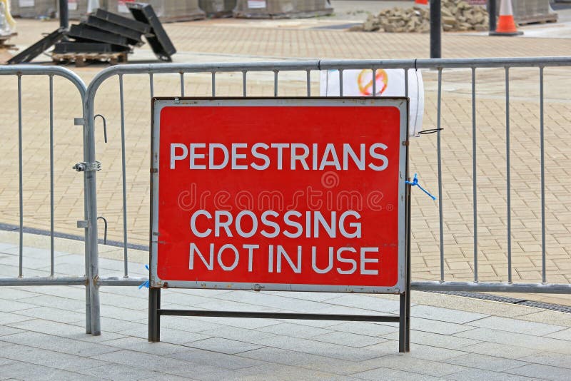 Crossing Not in Use stock image. Image of sign, sidewalk - 128881821