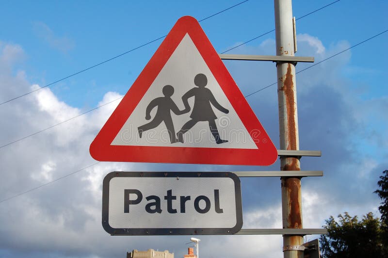 Crossing Patrol Sign stock image. Image of school, children - 645773