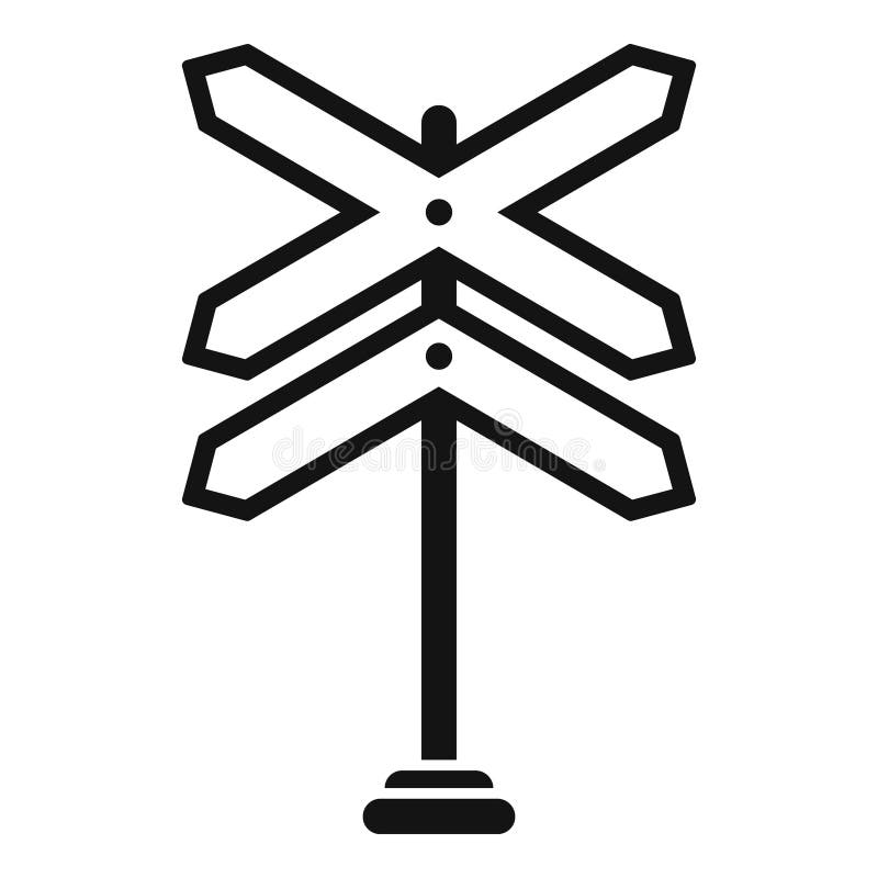 Crossing Rail Sign Icon Simple Vector. Railway Cross Stock Vector ...