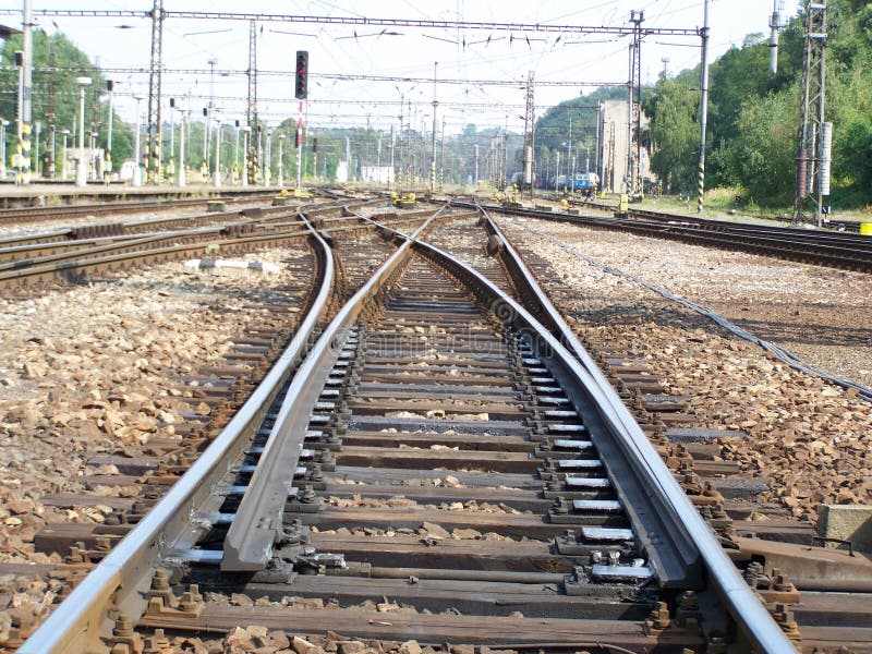 Crossing of the Railroad Tracks Stock Image - Image of rail, crossing ...