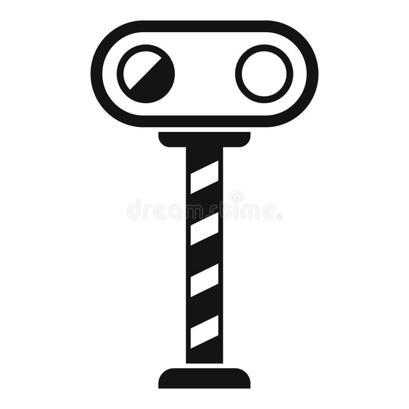 Crossing Railway Pillar Traffic Lights Icon Simple Vector. Warning ...