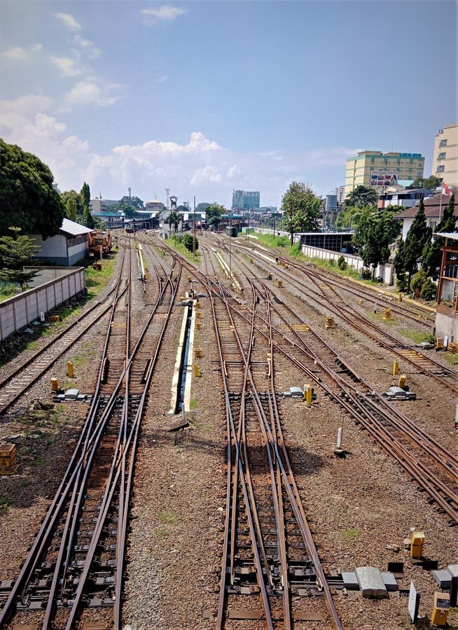 Crossing Railway Track Junction during the Day Stock Photo - Image of ...