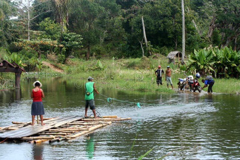 Crossing the River on a Raft Editorial Photography - Image of effort ...
