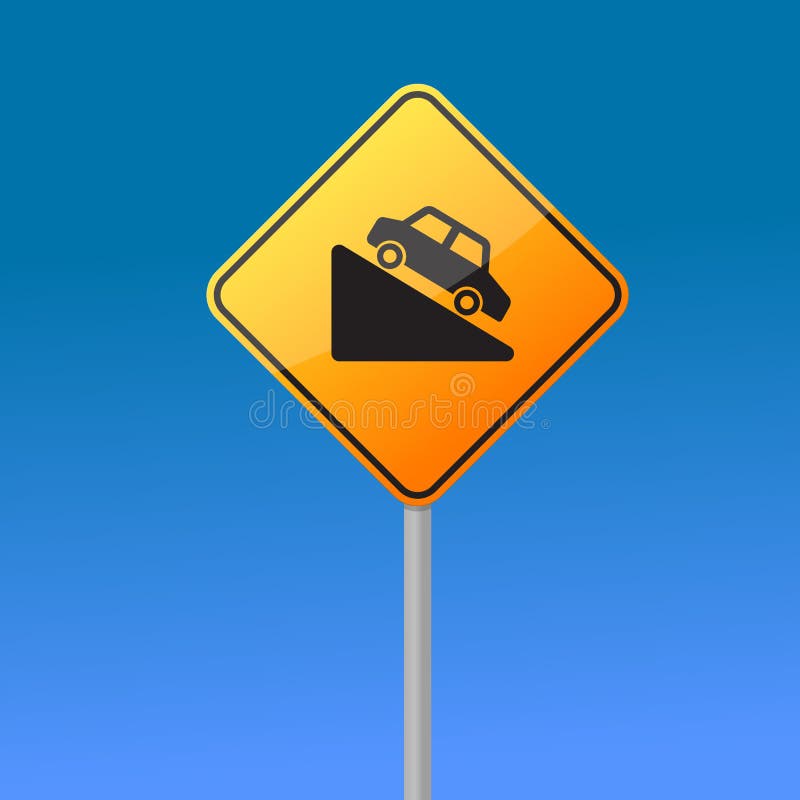 Steep Slope Road Traffic Sign Stock Illustrations – 170 Steep Slope ...