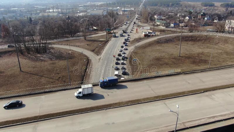 Crossing Roads. Two-level Transport Interchange Stock Video - Video of ...