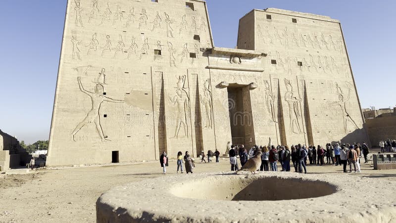 Edfu, Egypt January 17, 2024: Sacred Threshold of Horus Stock Footage ...
