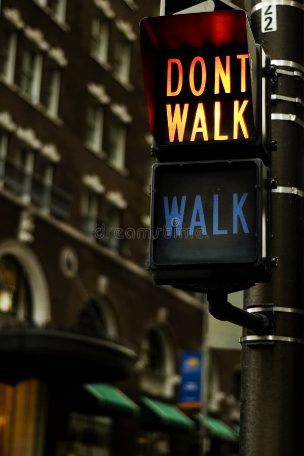 Crossing Sign Walk or Don T Walk Stock Image - Image of street ...