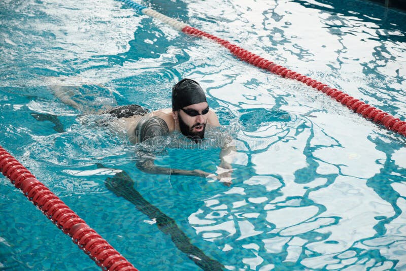 Crossing swimming pool stock image. Image of lifestyles - 176330905