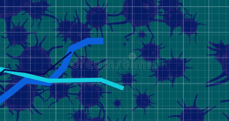 Crossing Three Thick Blue Trend Lines on Teal Grid Dashboard, with ...