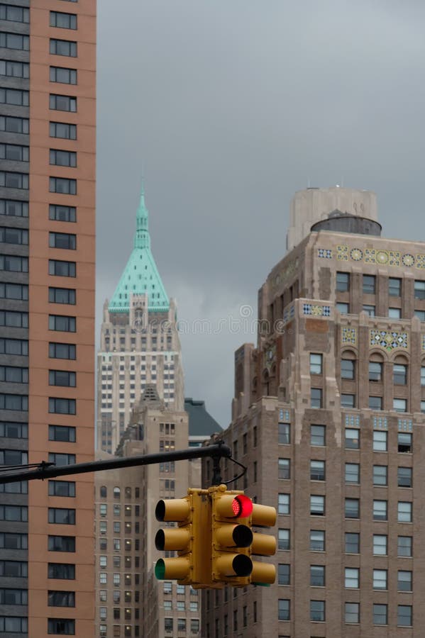 Crossing with Traffic Lights, New York City Stock Image - Image of ...