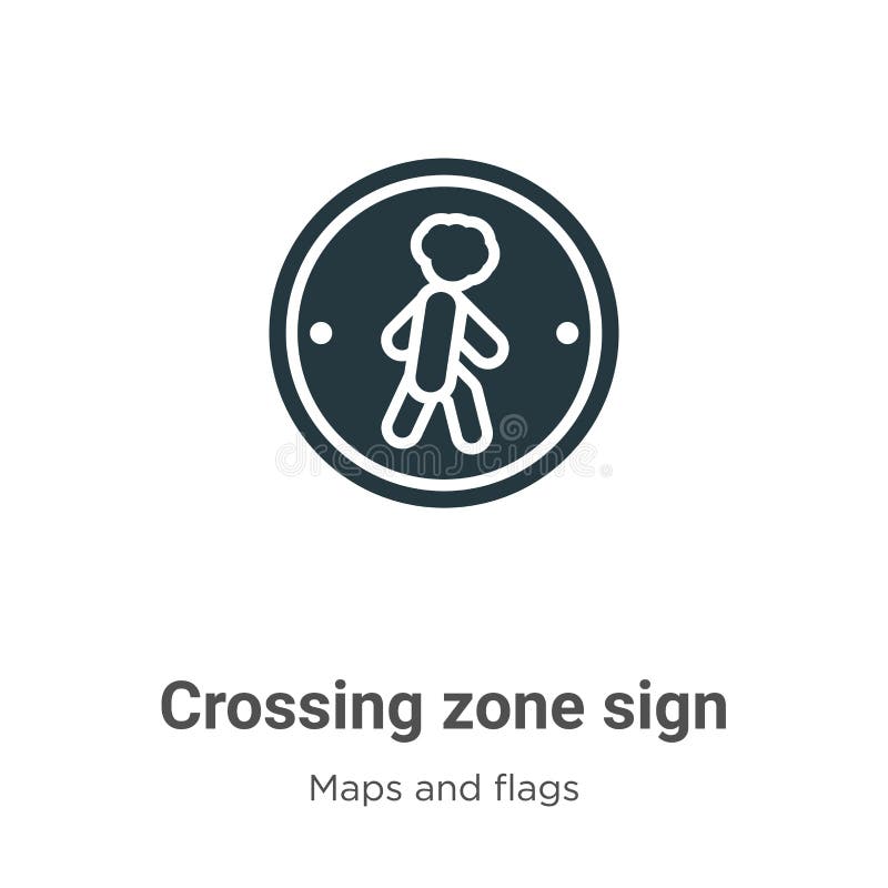 Crossing Zone Icon in Trendy Design Style. Crossing Zone Icon Isolated ...