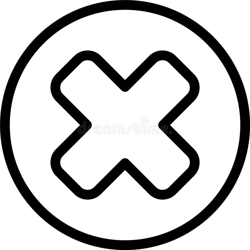 Crossmark Vector Icon stock illustration. Illustration of flat - 388699725