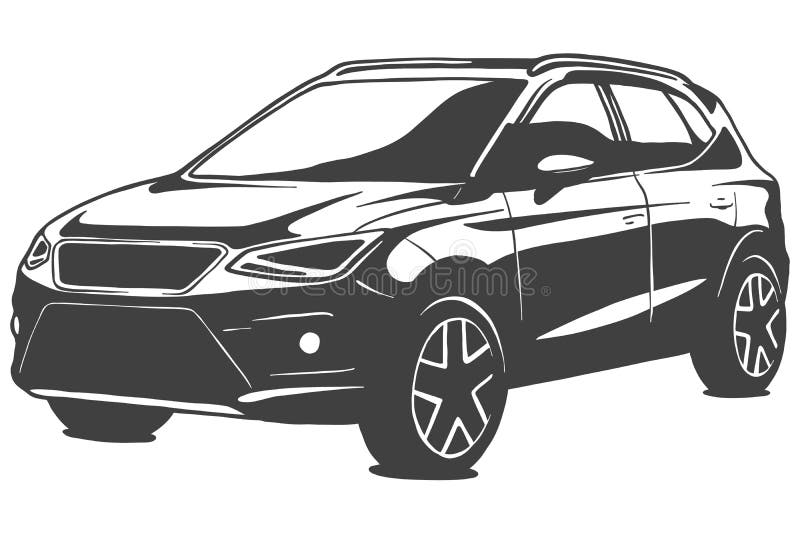 Crossover Vector Black Illustration Isolated on White Background. Hand ...