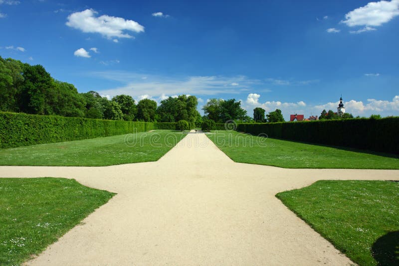 Crossroad stock image. Image of nature, french, garden - 20054041