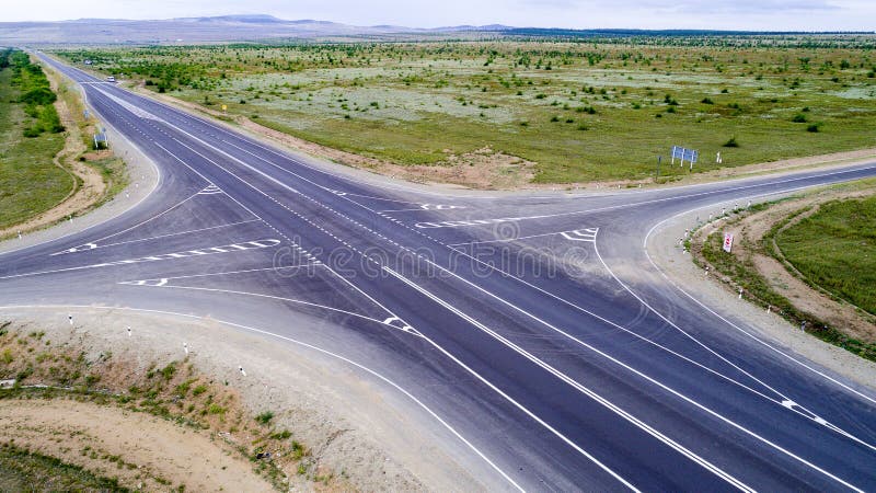 Crossroad from above stock photo. Image of land, countryside - 98122406