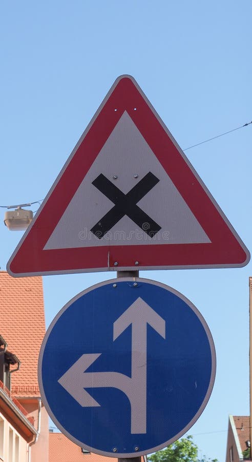 Crossroad and Direction Signs Stock Image - Image of forward, crossroad ...