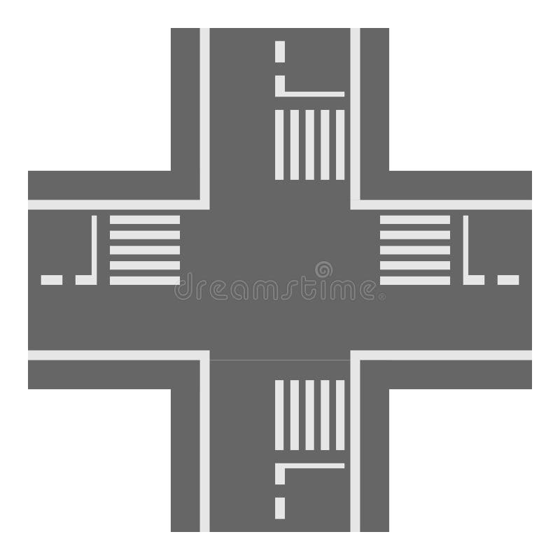 Crossroad Icon, Cartoon Style Stock Vector - Illustration of shape ...