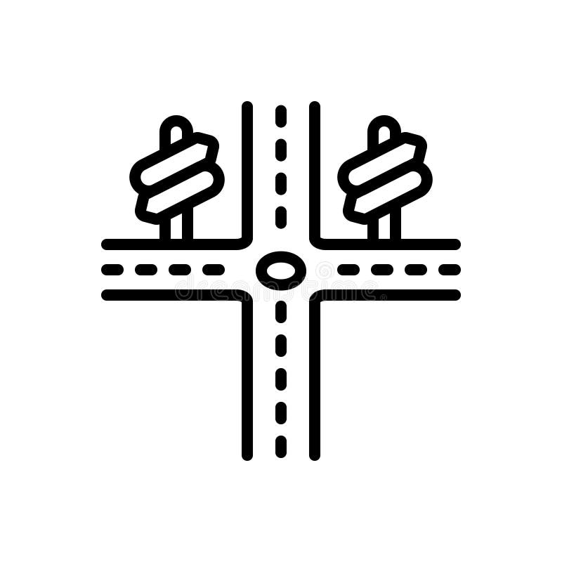 Crossroads Road Sign Clipart Black