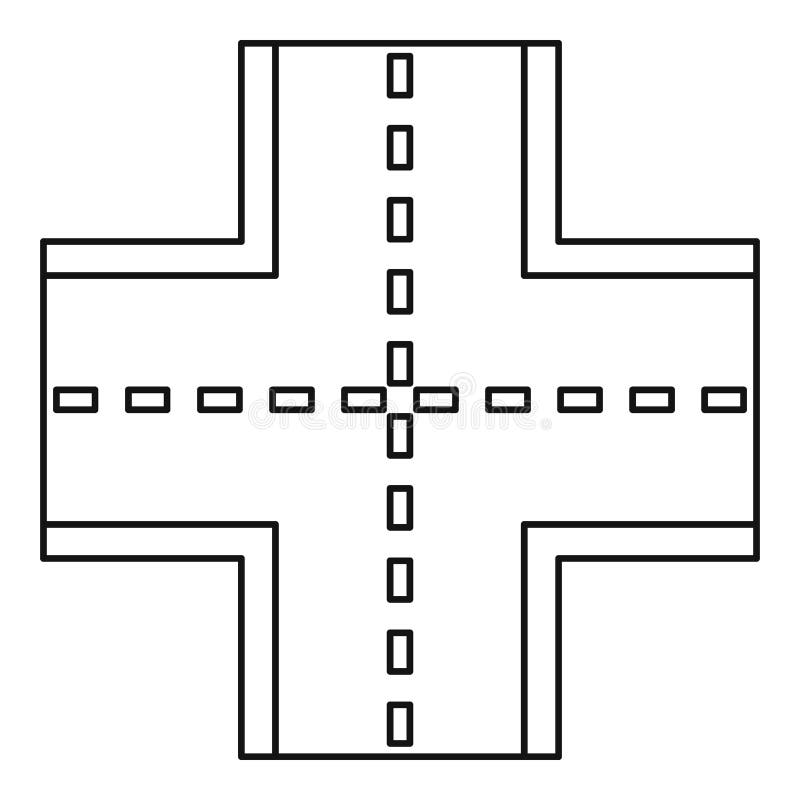 Crossroad Outline Icon. Isolated Line Vector Illustration from Traffic ...
