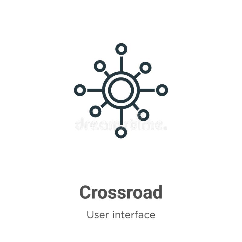Crossroad Outline Icon. Isolated Line Vector Illustration from Traffic ...