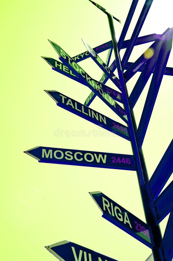 Crossroad sign stock photo. Image of stockholm, tallin - 69851514