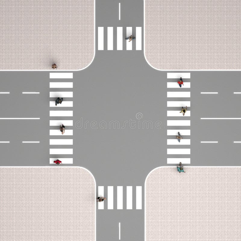 Crossroad top view stock illustration. Illustration of crossing - 63589540
