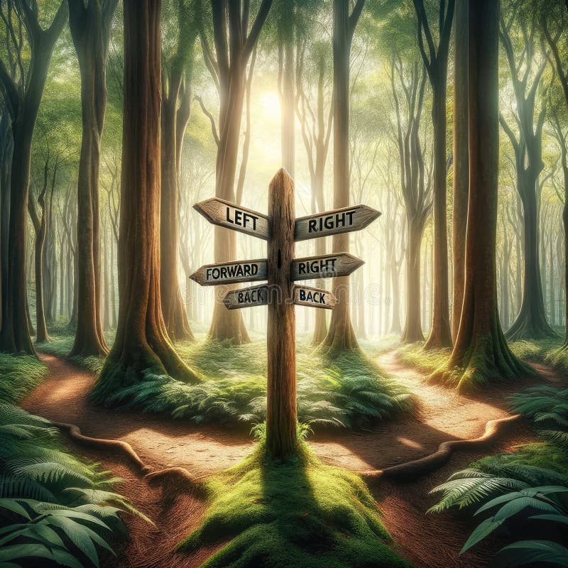 Crossroads, AI generated stock illustration. Illustration of choice ...
