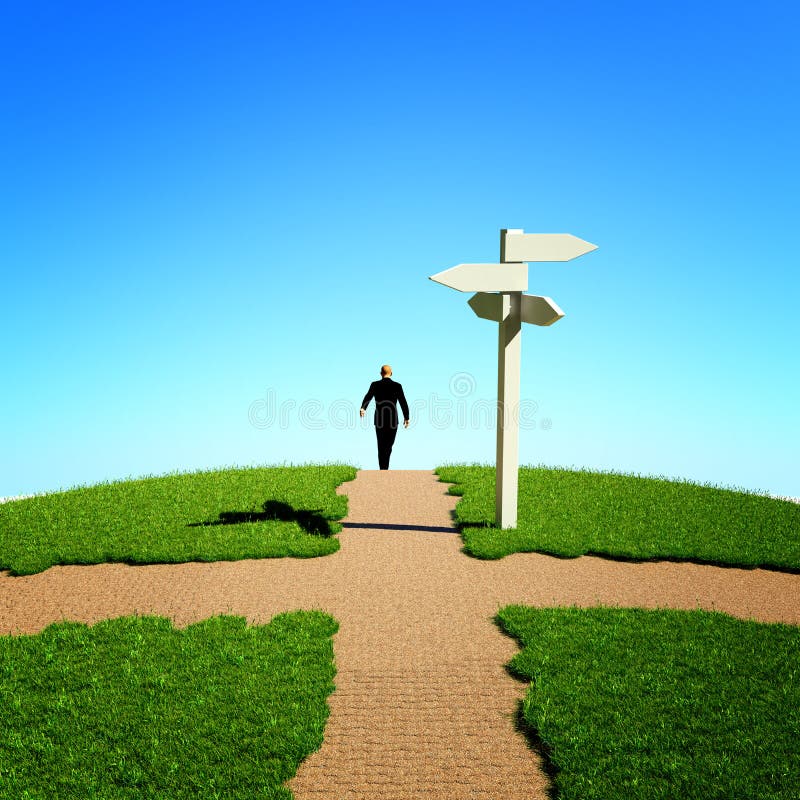 Choosing a Path at Crossroad Stock Illustration - Illustration of ... Choosing a Path at Crossroad Stock Illustration - Illustration of ...