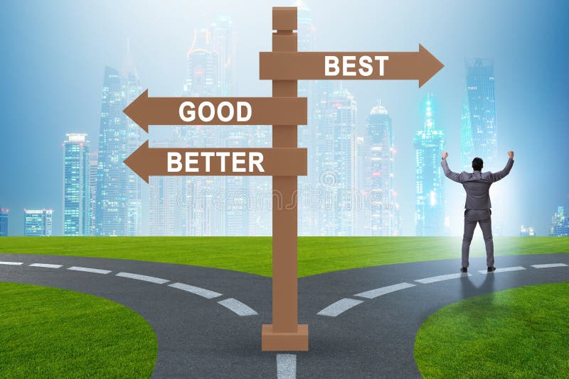 Crossroads Concept with Good Better and Best Stock Illustration ...