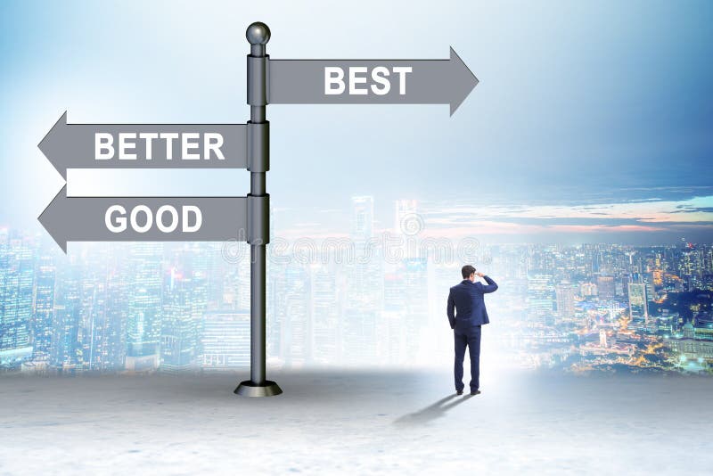 Crossroads Concept with Good Better and Best Stock Illustration ...