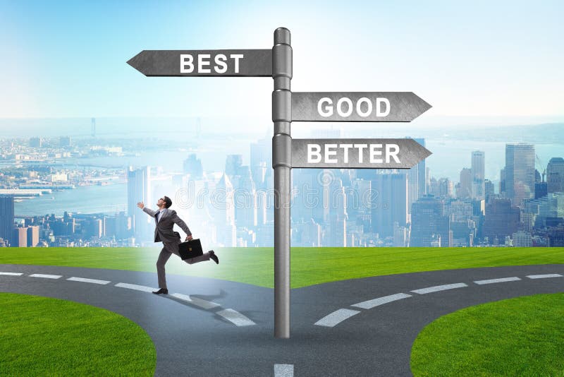 Crossroads Concept with Good Better and Best Stock Illustration ...