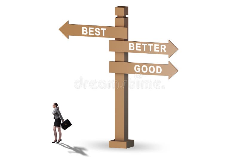 Crossroads Concept with Good Better and Best Stock Photo - Image of ...