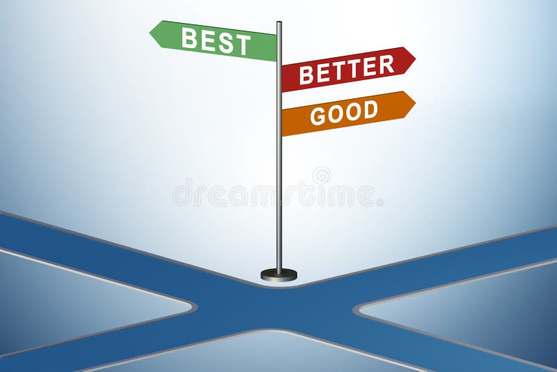 Crossroads Concept with Good Better and Best Stock Illustration ...