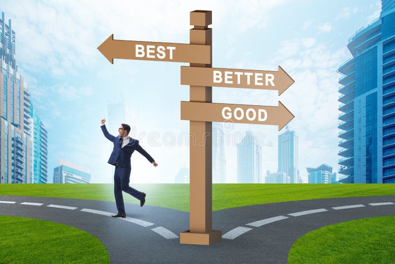 Crossroads Concept with Good Better and Best Stock Illustration ...