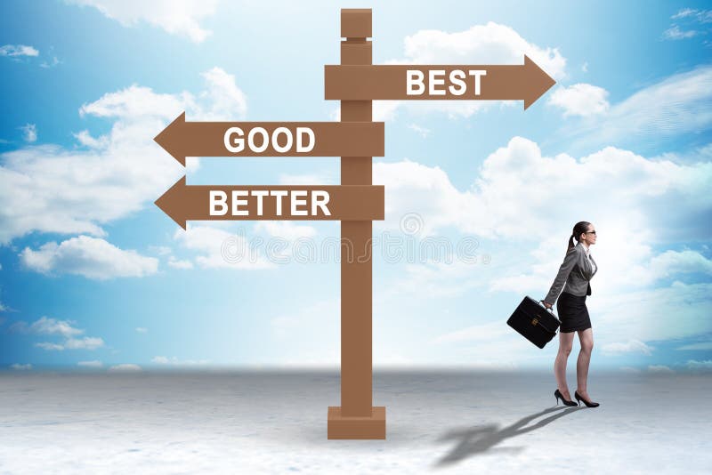 Crossroads Concept with Good Better and Best Stock Photo - Image of ...