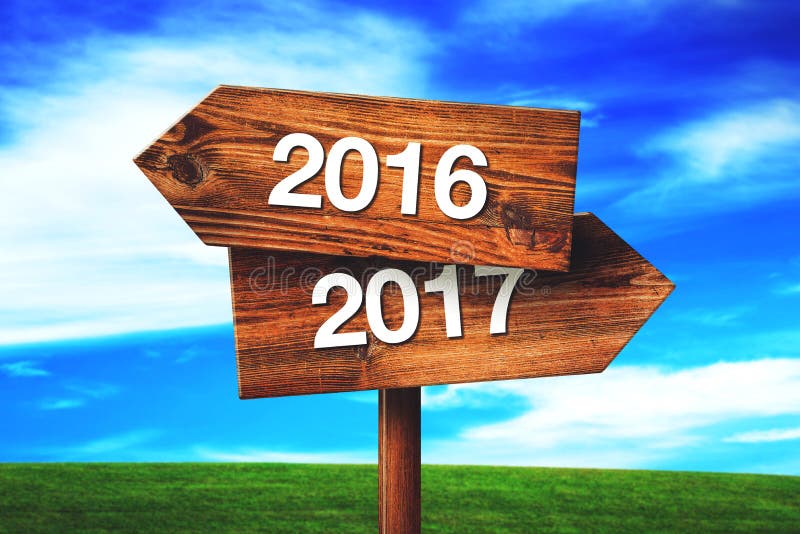 2016 and 2017 Crossroads Direction Signs Stock Image - Image of ...