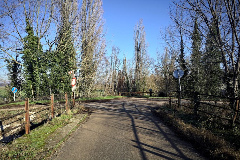 Crossroads between a Dirt Path Stock Image - Image of italy, fall ...