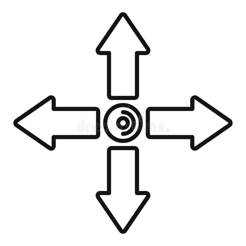 Crossroads Icon with Four Directional Arrows Stock Vector ...