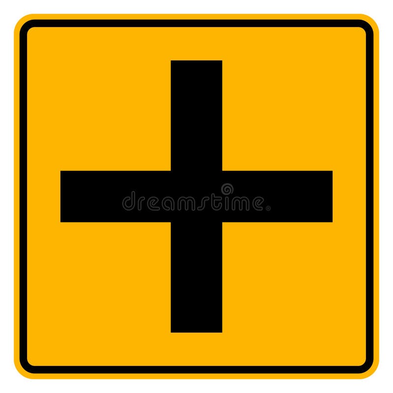 Crossroads Junction Traffic Road Sign,Vector Illustration, Isolate on ...