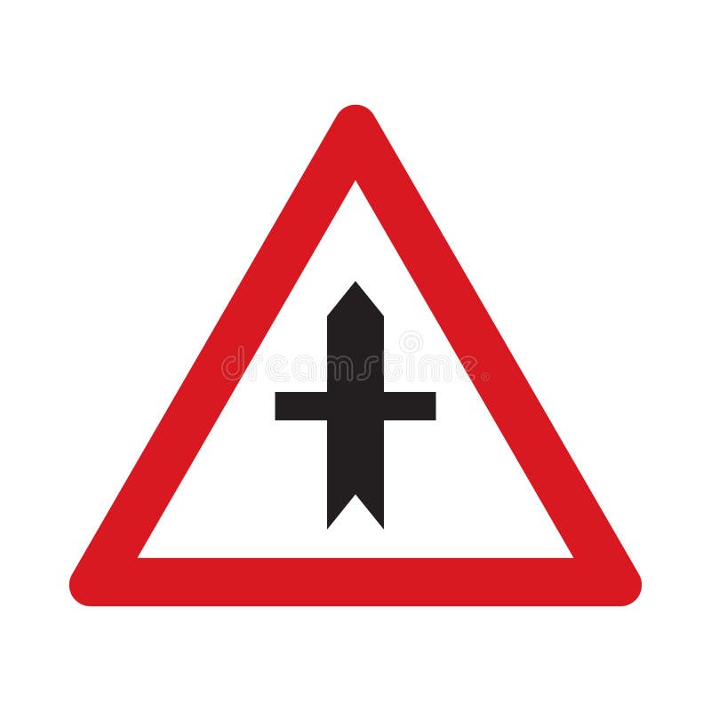 Crossroads with a Minor Road Stock Vector - Illustration of attention ...