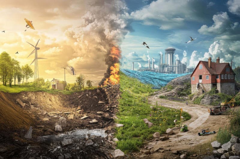 The Crossroads of Progress and Destruction, a Visual Representation of ...