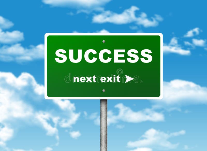 Freeway Exit Sign success stock illustration. Illustration of ...