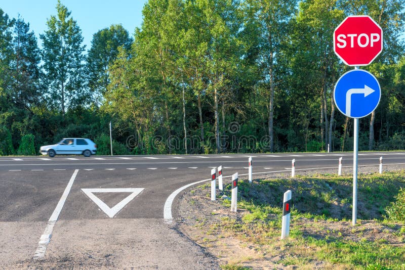Crossroads of rural road stock image. Image of nature - 66513467