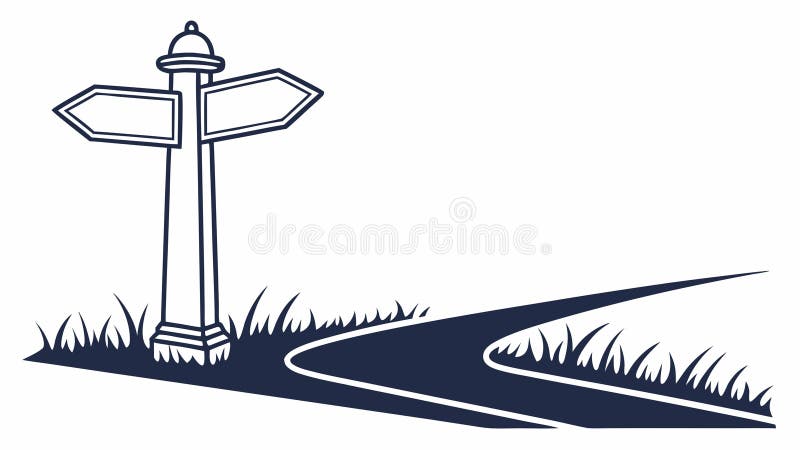 Crossroads with Signpost Vector. Path Choice and Direction. Vector ...