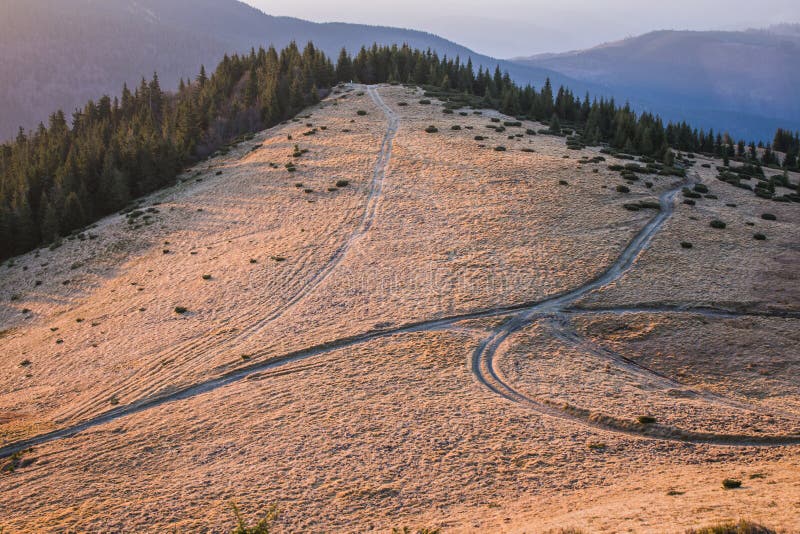 Crossroads in sunrise stock image. Image of decision - 58529547