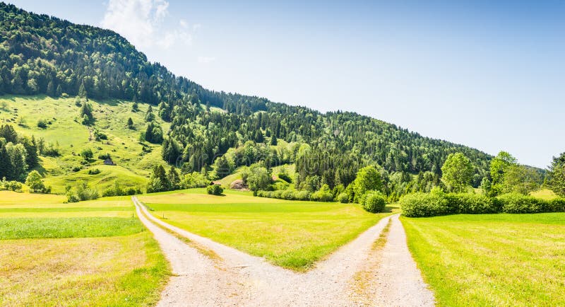 Two roads choice stock image. Image of transportation - 26711495